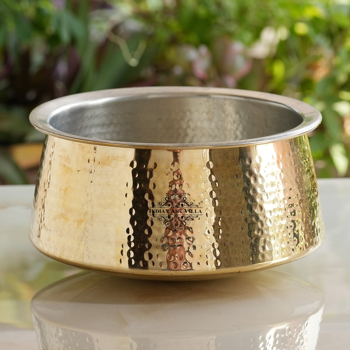 Indian Art Villa Handcrafted Pure Brass Bhagona/Patila with Tin Lining ...
