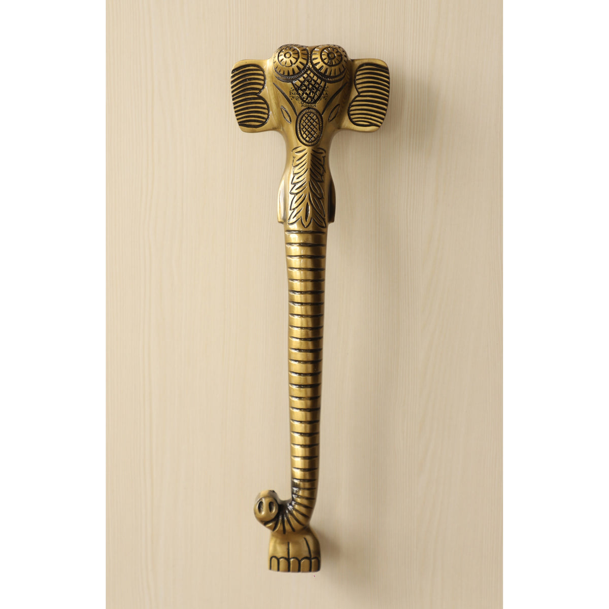 Indian Art Villa Pure Brass Elephant Head Design Door Handle ...
